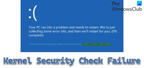 Kernel Security Check Failure error in Windows 11/10