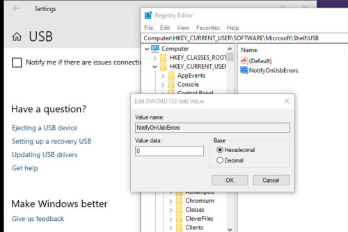 How to Turn Off Notifications of USB issues in Windows 11