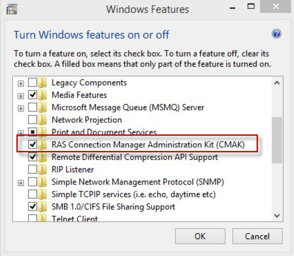 CMAK-based VPN not working after Windows Upgrade