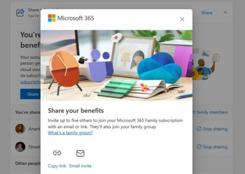 How to share Microsoft 365 subscription with friends and family