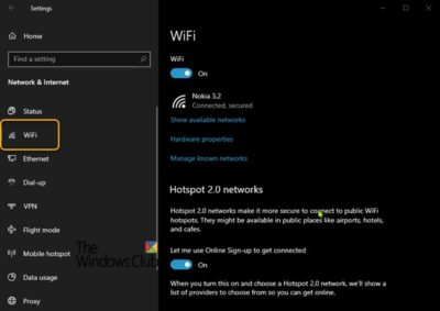 Wi-Fi Settings are missing on Windows or Surface device