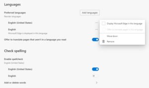 Add or Change display language in Microsoft Edge on Windows 11