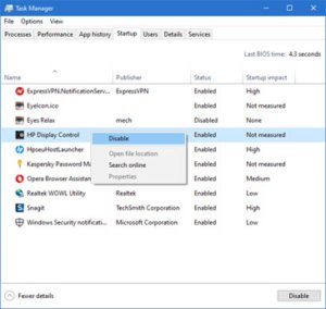 HP Display Control Service needs to be updated