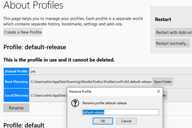 Change User name and Profile image in Chrome, Edge, Firefox