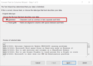 How to split one column into multiple columns in Excel