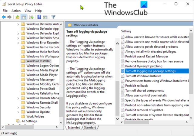 How to enable Windows Installer logging on Windows 11/10