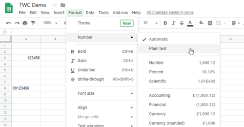 How to add Zero in front of number in Excel and Google Sheets