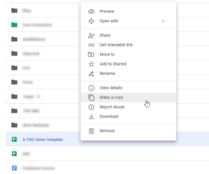 Create Google Sheets template without G Suite subscription