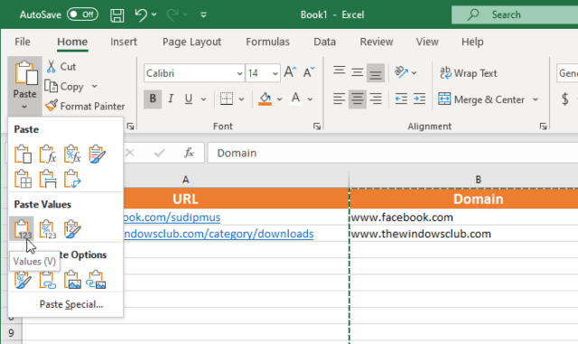 How to extract domain names from URLs in Microsoft Excel 2025