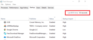 What is Last BIOS Time in Task Manager of Windows 11?