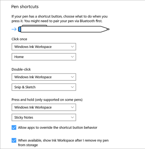 Configure Pen and Ink Workspace Settings in Windows 11