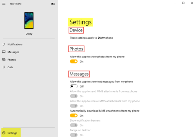 How to add a Phone via Phone Settings in Windows 10