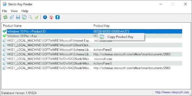 Recover software licenses & keys on Windows 10 with Sterjo Key Finder 2025