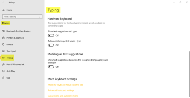 Windows 10 Devices Settings: Change Printers, Bluetooth, etc, settings