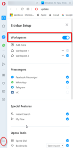 How to use Workspaces Tab Grouping feature in Opera browser
