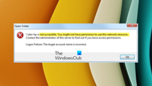 Server not accessible, You might not have permission to use this network