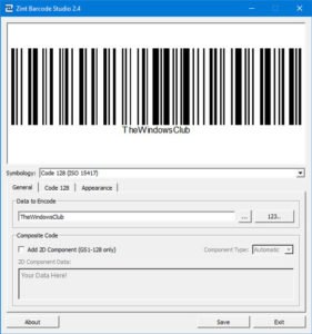 Zint Barcode Studio : Free barcode and QR code generator software