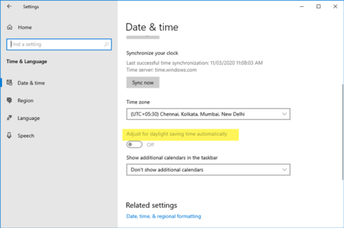 Adjust For Daylight Saving Time Automatically Is Grayed Out In Windows