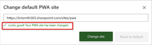 How to change your default PWA site for Project Home