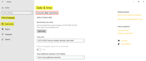 Change Date, Time, Region, Locale, Language in Windows 10