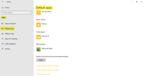 Apps & features in Windows 10 - Functions