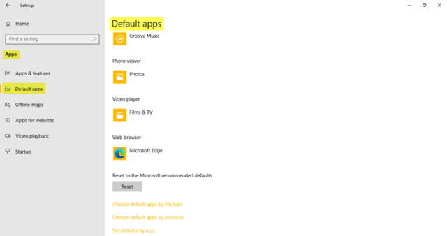 Apps & features in Windows 10 - Functions