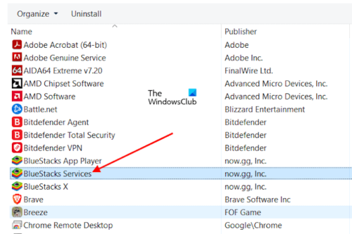 How to uninstall BlueStacks in Windows 11 completely
