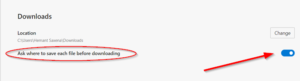 Enable Save As Download Prompt in Edge browser on Windows 10