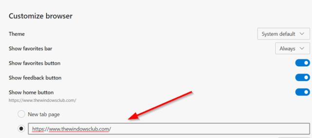 How to add a Home button to Microsoft Edge browser in Windows
