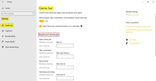 Gaming Settings in Windows 10 - Features and Functions