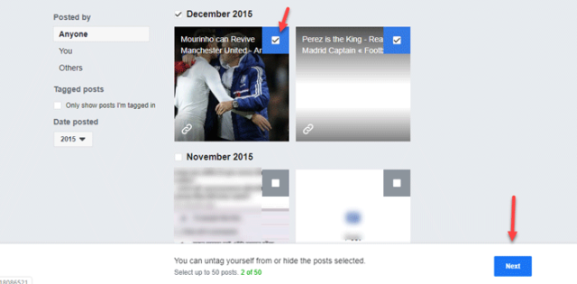 Hide or delete Posts, and remove Tags from Facebook in bulk
