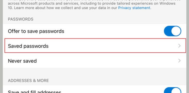 How To View And Manage Saved Passwords In Microsoft Edge