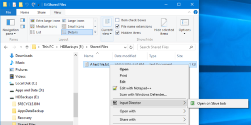 Use Input Director on Windows to copy documents between PCs