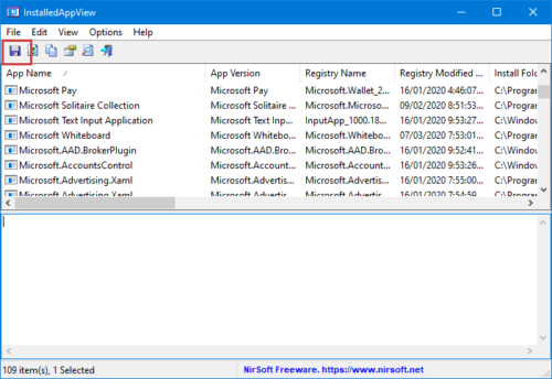 Get a list of all installed apps on Windows PC - InstalledAppView