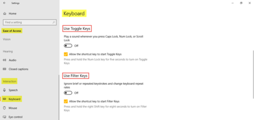 How to use Ease Of Access settings in Windows 10