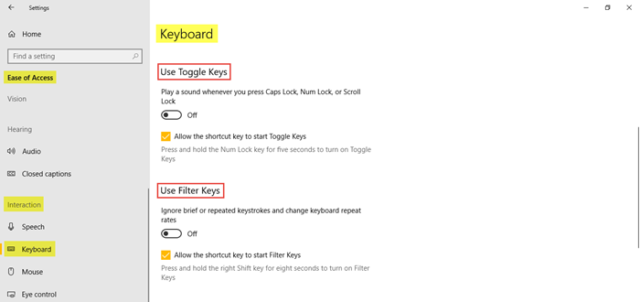 How to use Ease Of Access settings in Windows 10
