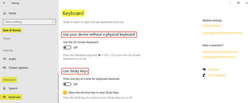 How to use Ease Of Access settings in Windows 10