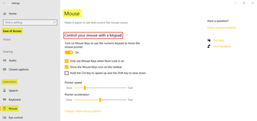 How to use Ease Of Access settings in Windows 10