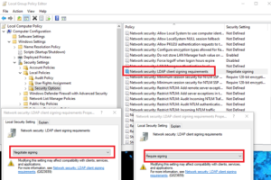 How to enable LDAP signing in Windows Server & Client Machines