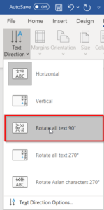 How to change Text Direction by rotating text in Word
