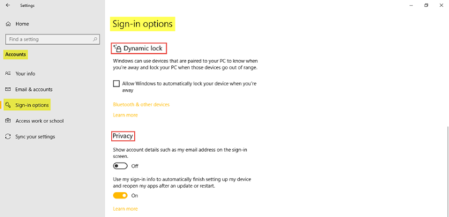 Windows 10 Account Settings: Change User preferences