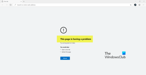 This page is having a problem loading in Microsoft Edge