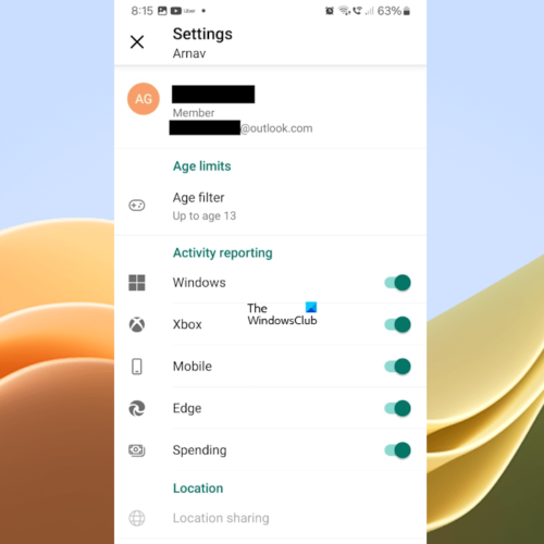 Family Features screen time Activity report not working in Windows 11