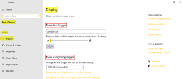 How to use Ease Of Access settings in Windows 10