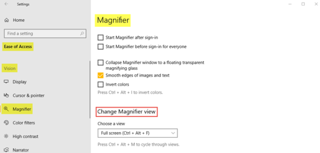 How to use Ease Of Access settings in Windows 10