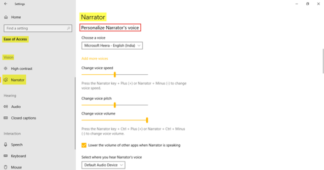 How to use Ease Of Access settings in Windows 10