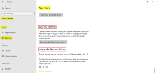 How to use Ease Of Access settings in Windows 10