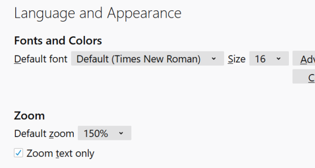 How to set default zoom for all or individual websites in Firefox