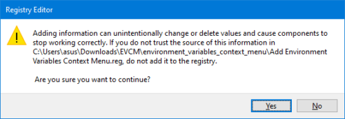 How to add Environment Variables to Context Menu in Windows 11