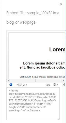 How to embed a Word document on a website